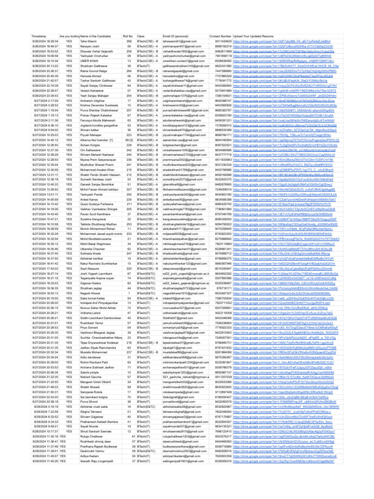 Secure7 Internship in Cybersecurity 2024-25 Batch (Responses) | PDF