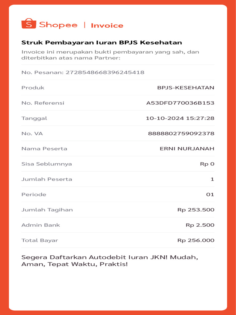 E-Receipt - Tanda Terima Shopee | PDF