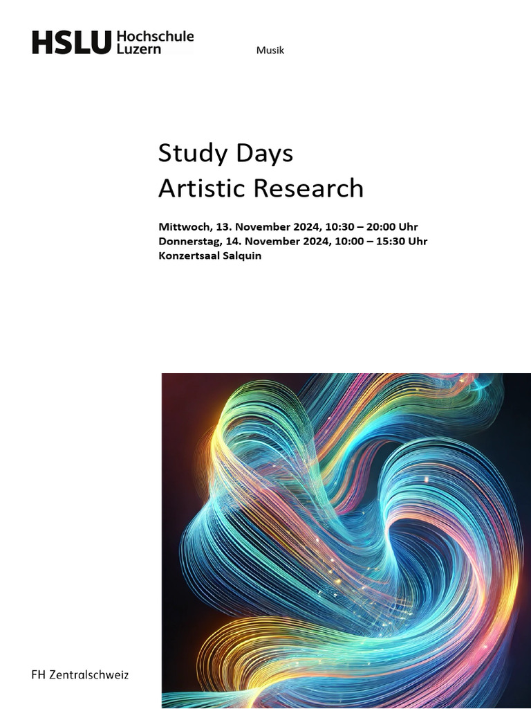 Study Days Artistic Research Flyer - Luzern Nov 2024 | PDF ...
