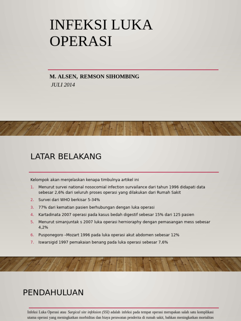 Infeksi Luka Operasi Kelompok 3 | PDF | Sains & Matematika