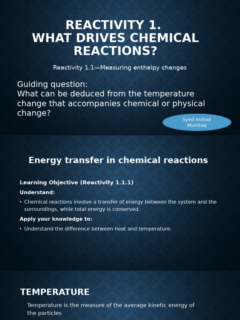 IB Chem Reactivity 1.1 Lesson 1 Measuring Enthalpy Changes - (1.1.1-1.1 ... IB Chem Reactivity 1.1 Lesson 1 Measuring Enthalpy Changes - (1.1.1-1.1 ...
