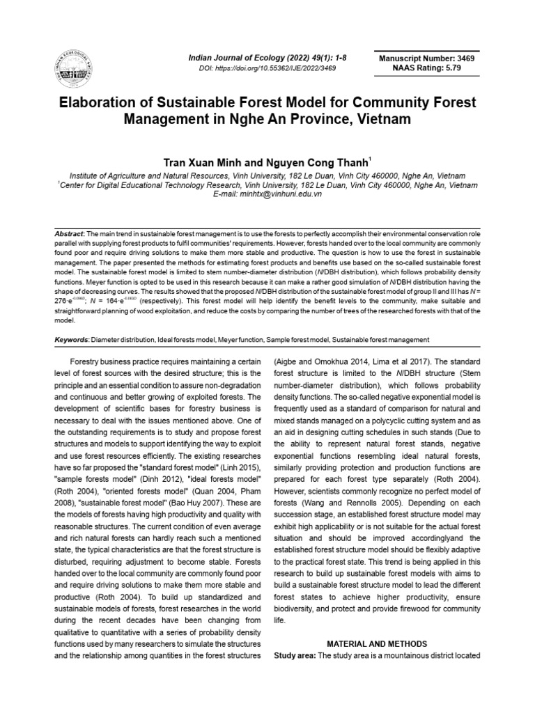 Elaboration of Sustainable Forest Model For Community Forest 27dwieca ...