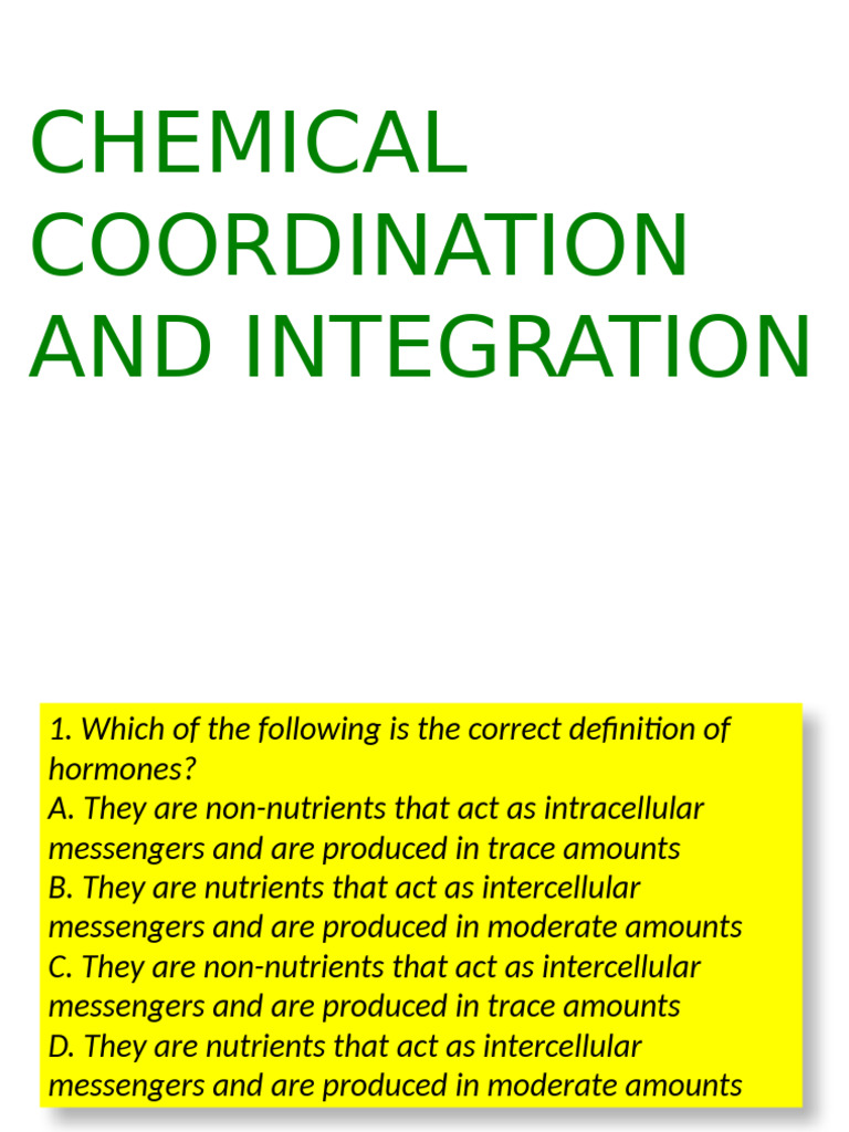 22 - Q - Chemical Co-Ordination and Integration - BOB | PDF | Pituitary ...