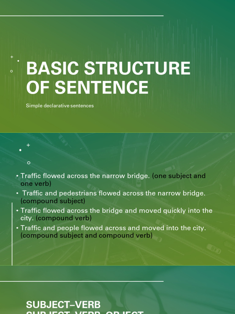 Simple Sentence Structure | PDF | Subject (Grammar) | Verb