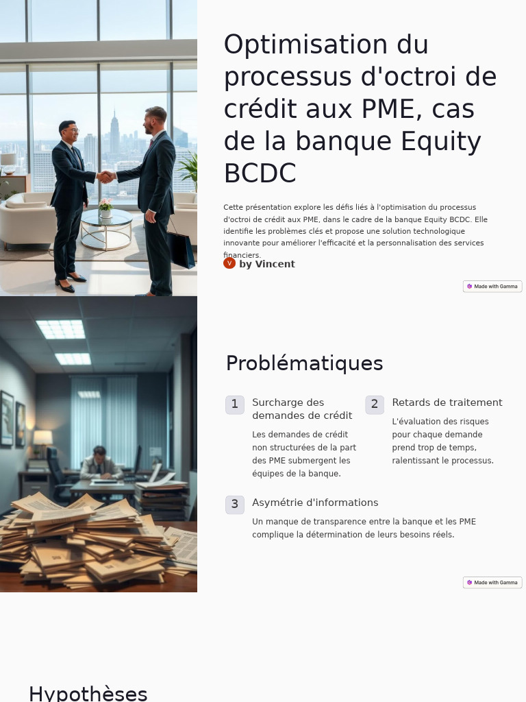 Optimisation Du Processus Doctroi de Credit Aux PME Cas de La Banque ...