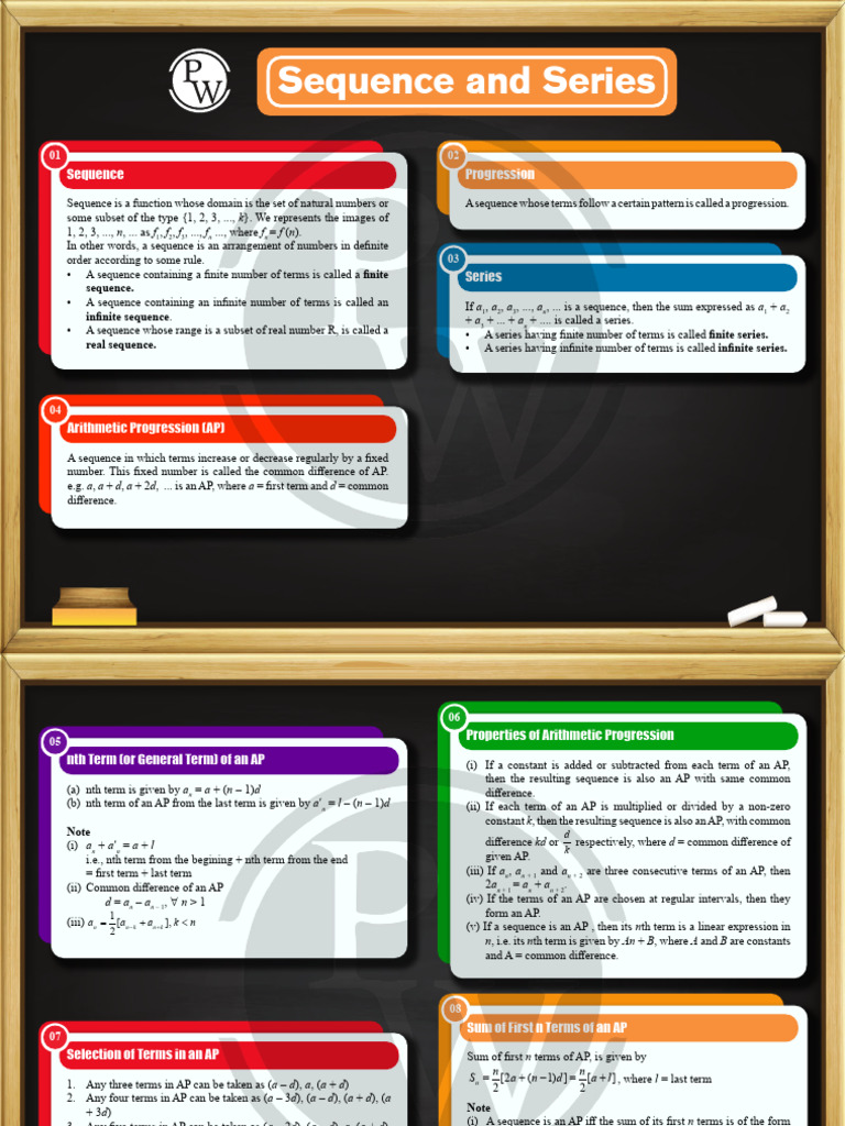 Sequence and Series - Formula Booklet | PDF | Sequence | Numbers