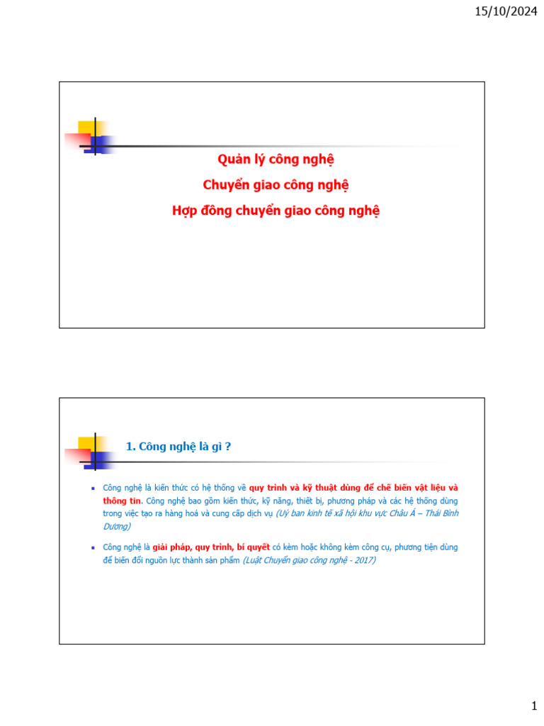 Cong Nghe Va Chuyen Giao Cong Nghe | PDF