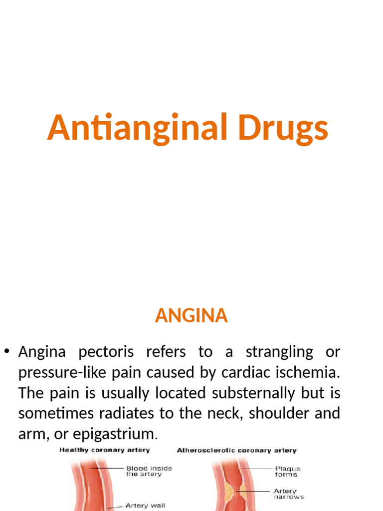 Antianginal Drugs Overview and Types | PDF | Vasodilation | Coronary ...