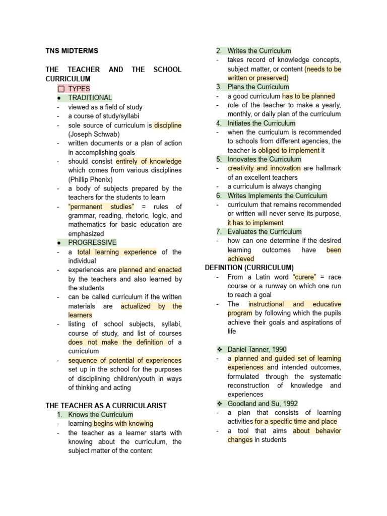 TNS Reviewer | PDF | Curriculum | Educational Assessment