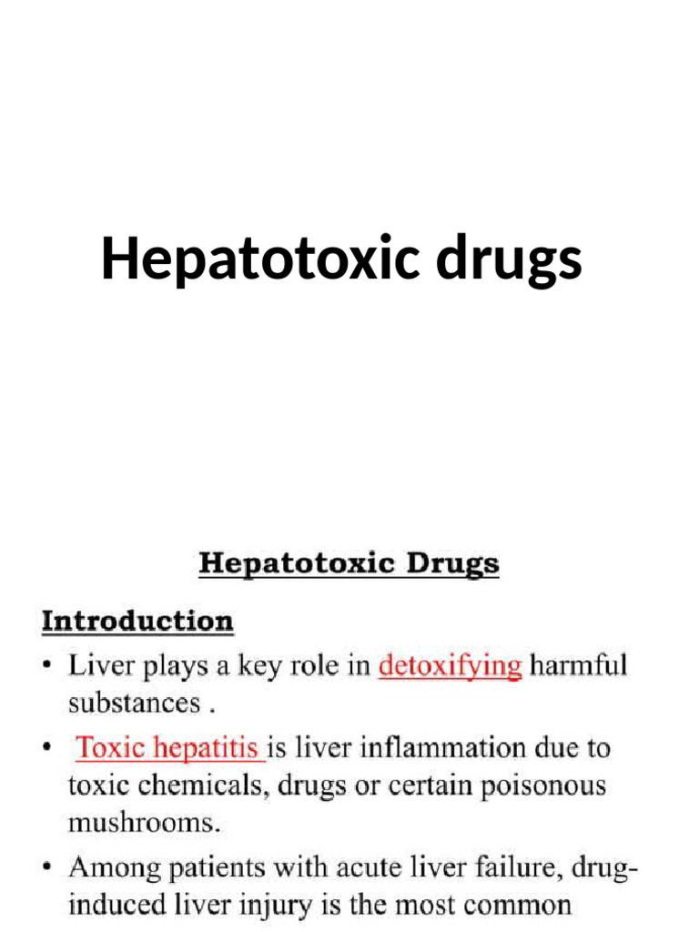 Hepatotoxic Drugs Overview | PDF | Self-Improvement | Wellness