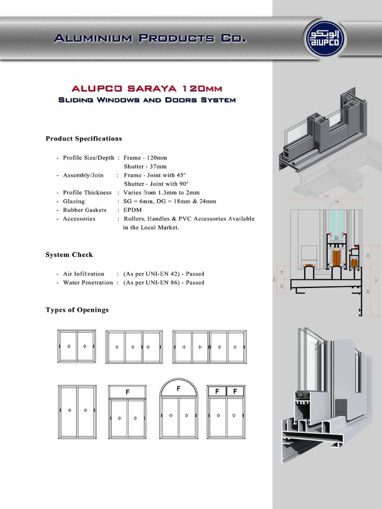 ALUPCO Saraya 120mm Sliding Win | PDF