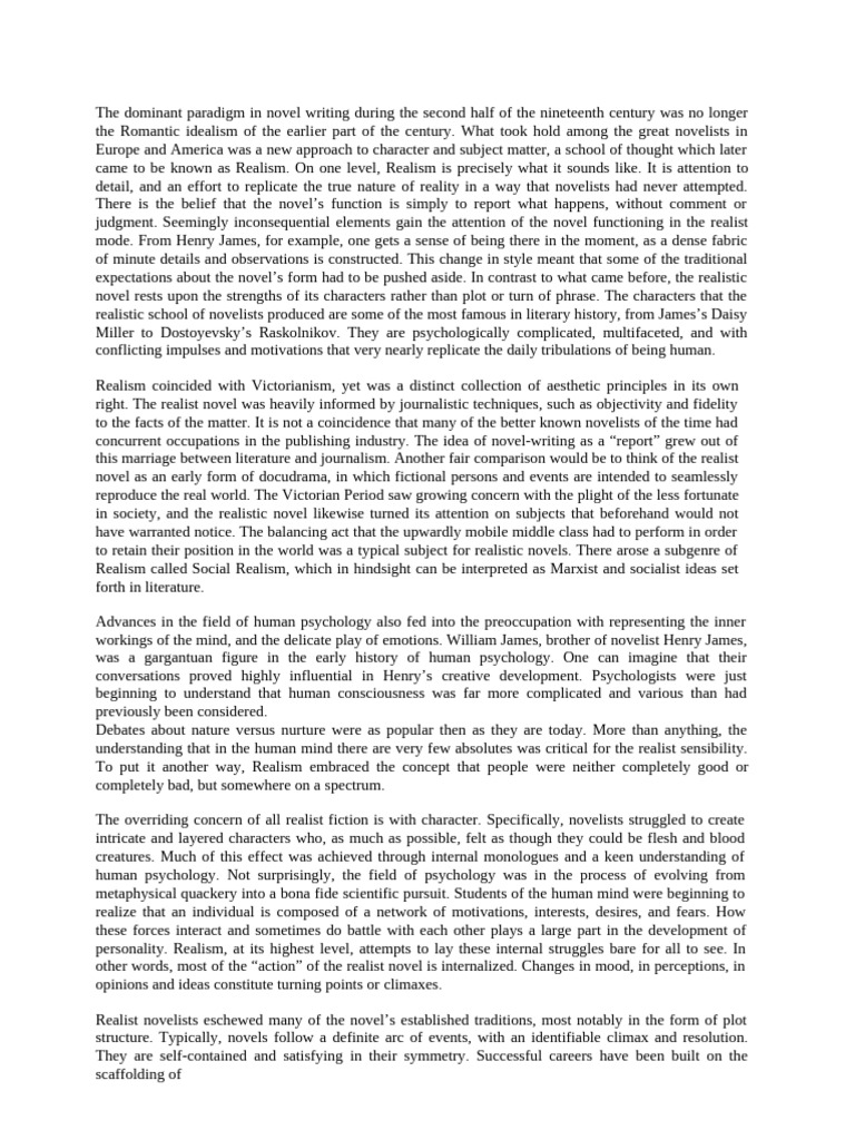 Realism PDF | PDF | Realism (Arts) | Literary Realism