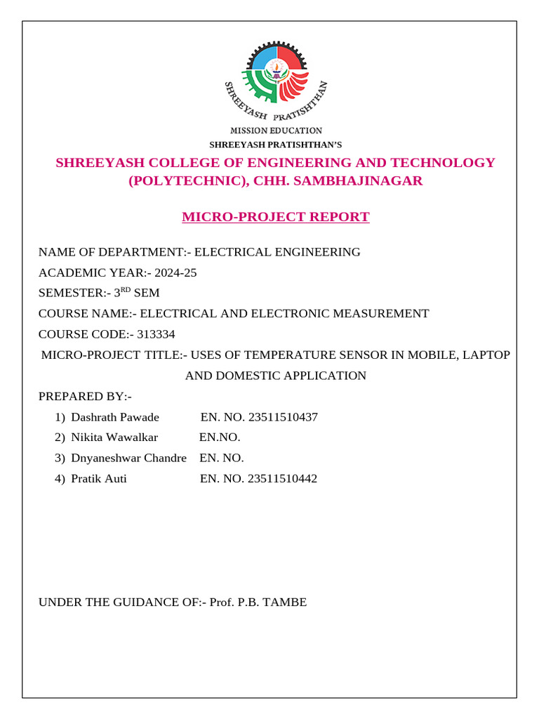 Microproject Report Format | PDF | Power Electronics | Electronics