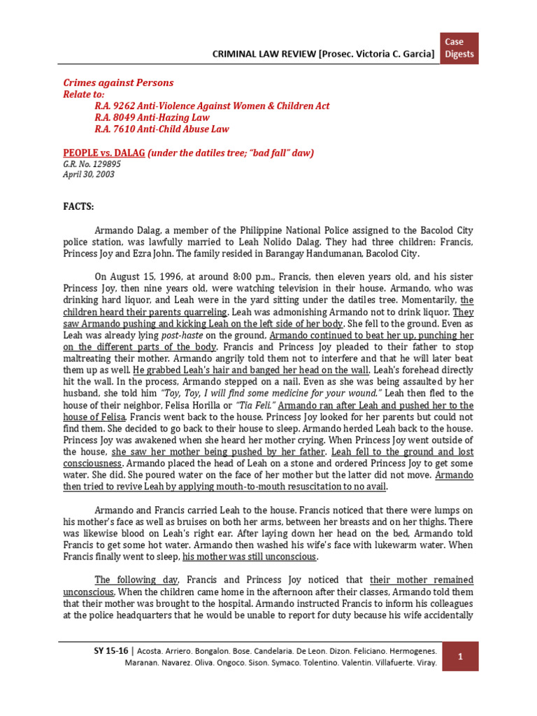 CrimLawRev Case Digests (Batch 9) | PDF | Murder | Crimes