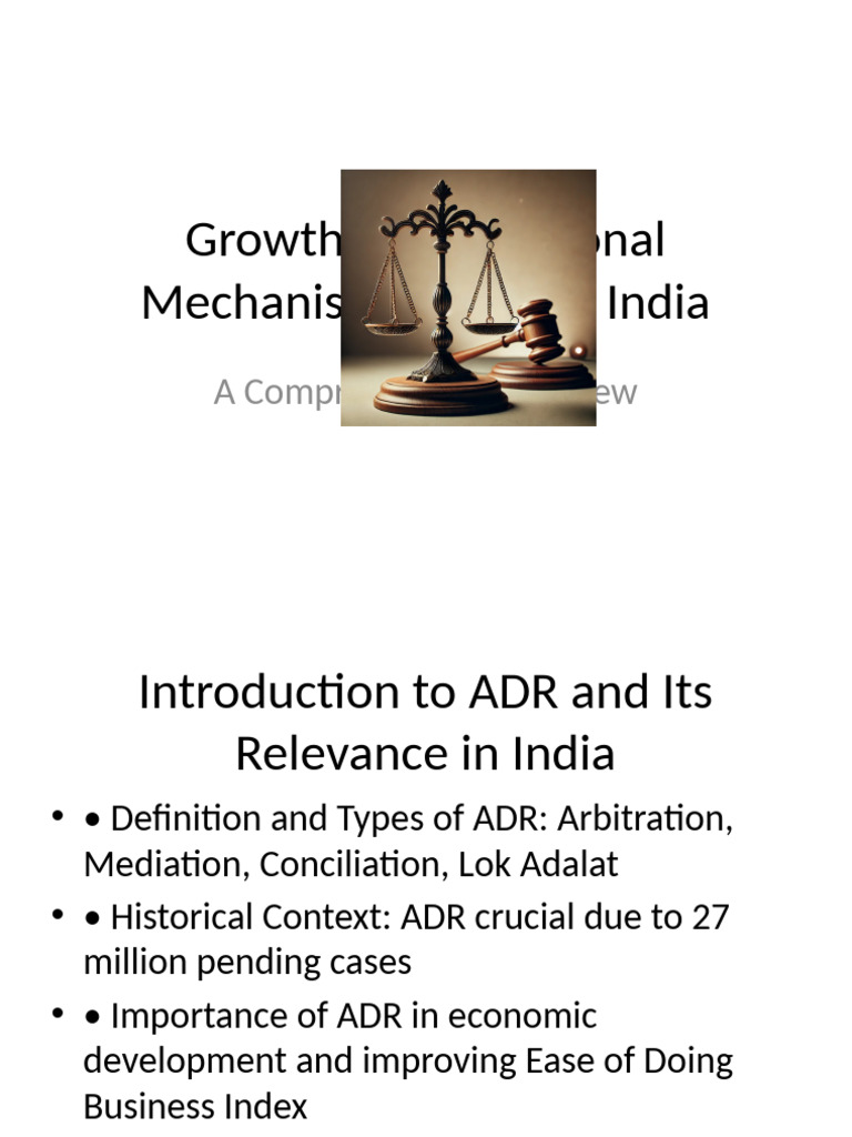 Growth of ADR Mechanism in India Presentation | PDF | Alternative ...