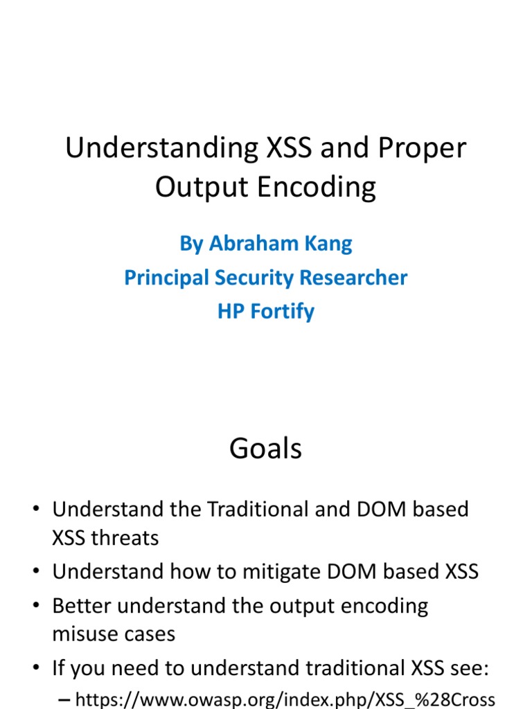DOM Based XSS and Proper Output Encoding | PDF | Html Element | Html