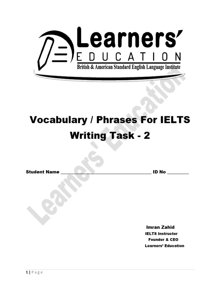 Vocabulary & Phrases For IELTS Writing Task - 2 | PDF | Climate Change ...