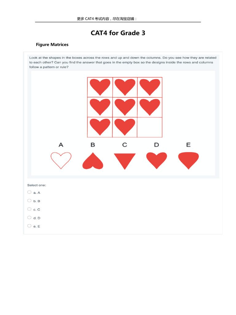 CAT4 For G3-05-Figure Matrices | PDF