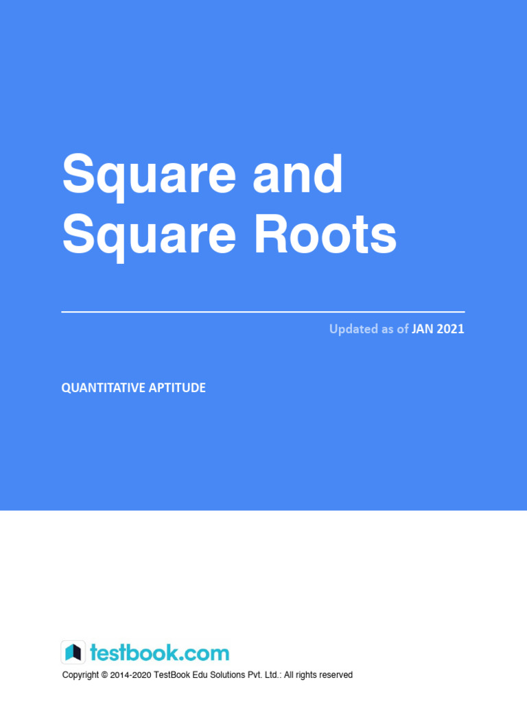 Square and Square Roots - Study Notes | PDF | Division (Mathematics ...