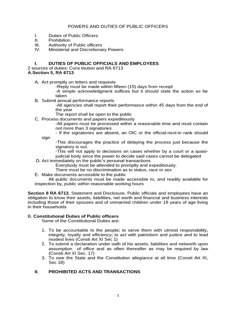 Public Officer Duties and Responsibilities | PDF | Mandamus | Common Law