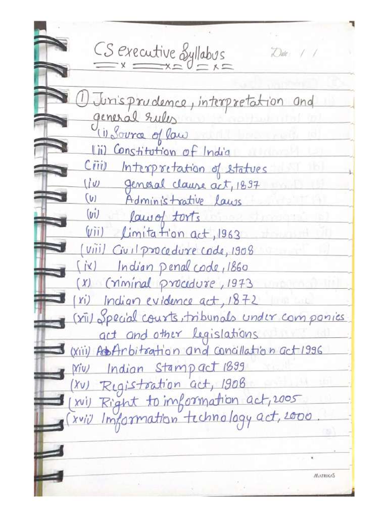 Cs Executive Group 1 Syllabus | PDF