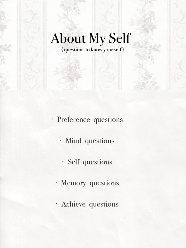 Self-Discovery Questions Guide | PDF | Cooking, Food & Wine