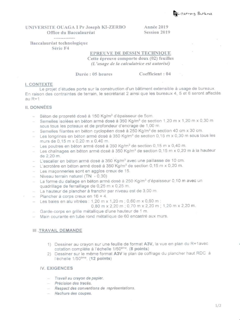 251 Bac2019 1ertour f4 Dessintechnique 3 | PDF