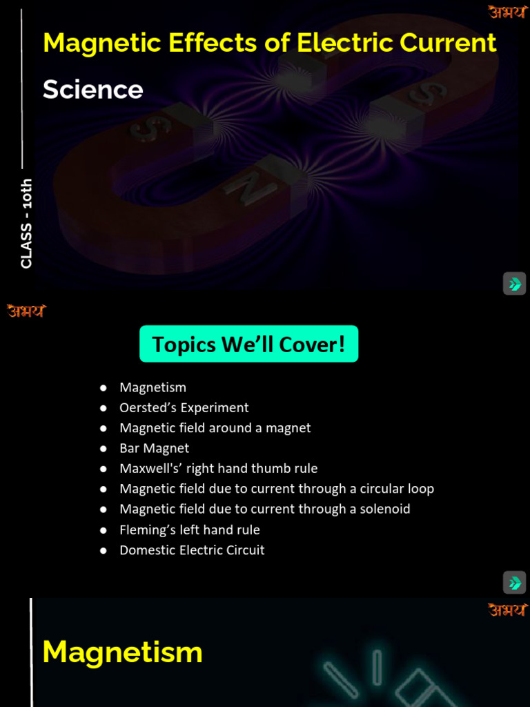 l1 Magentic Effects of Electric Current (Prashant Kirad) | PDF | Magnet | Magnetism