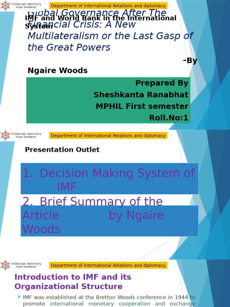 Ngaire Woods | PDF | Cost Of Living | Special Drawing Rights