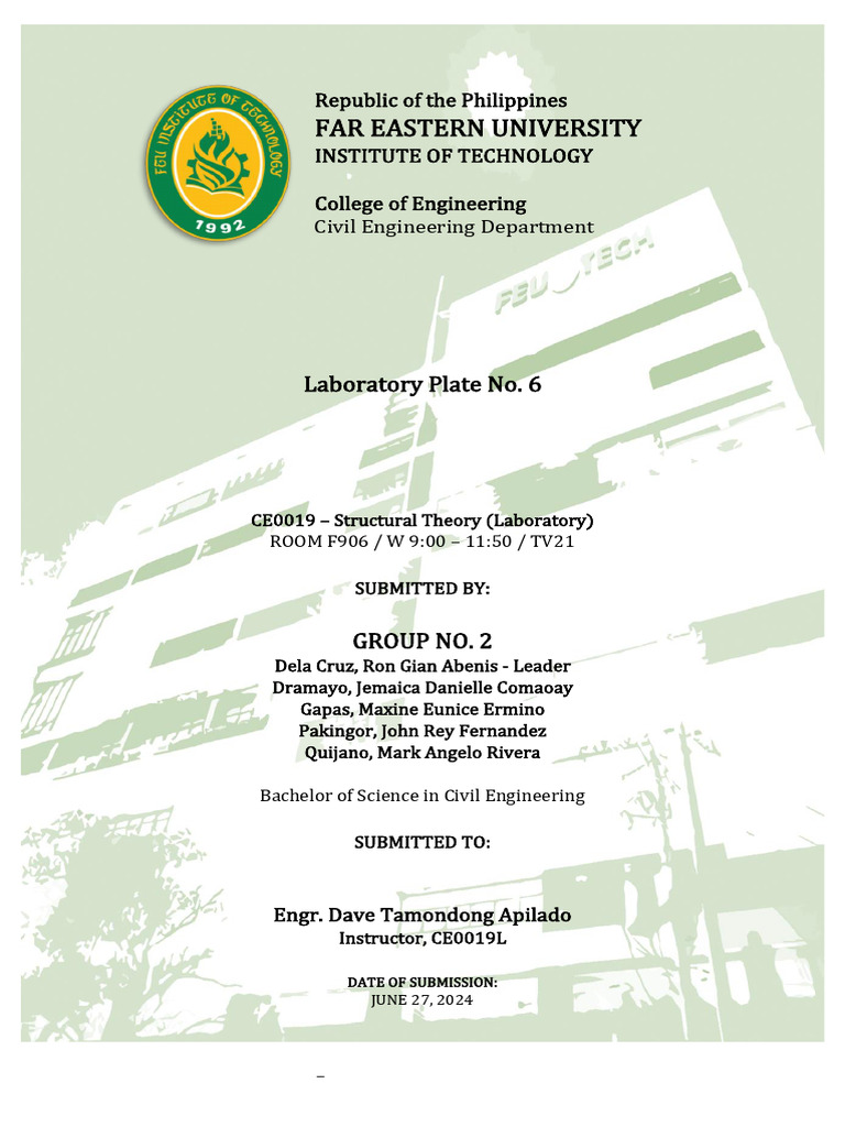 Structural Theory Plate No. 6 MDM GROUP 2 | PDF | Beam (Structure ...