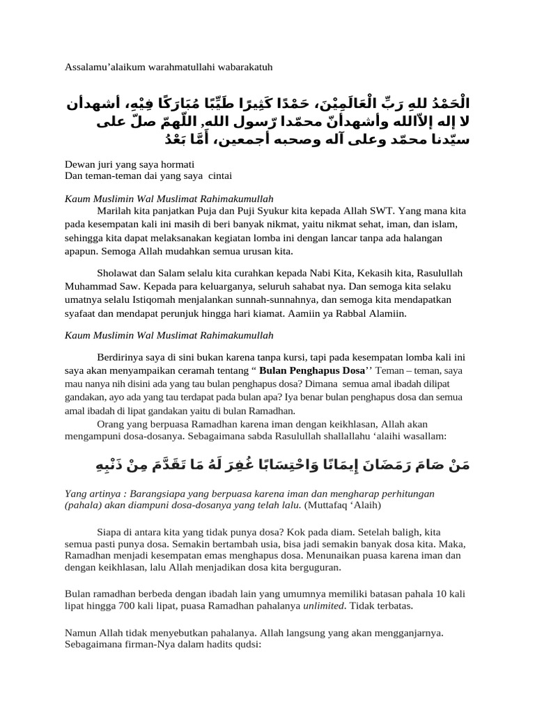 Ramadhan: Bulan Penghapus Dosa | PDF | Agama & Spiritualitas