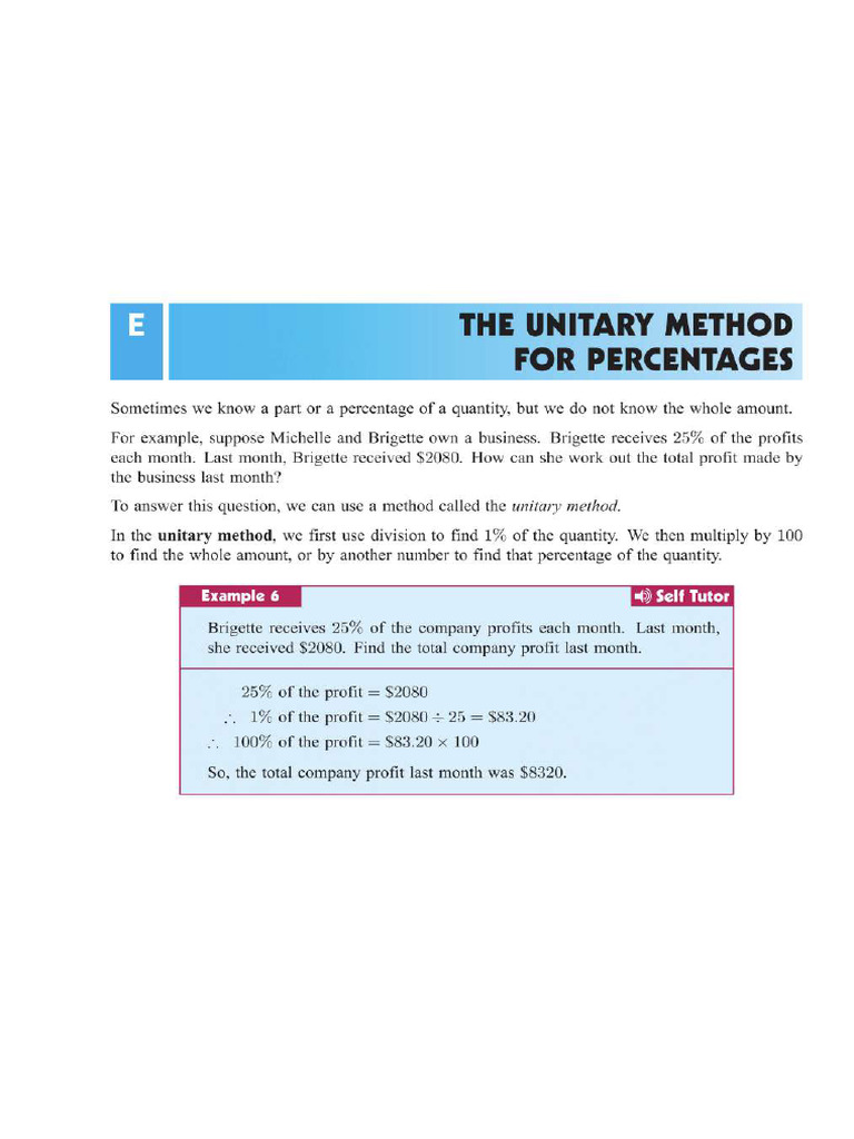 Haese Exercise 5G 5H - Unitary Method | PDF