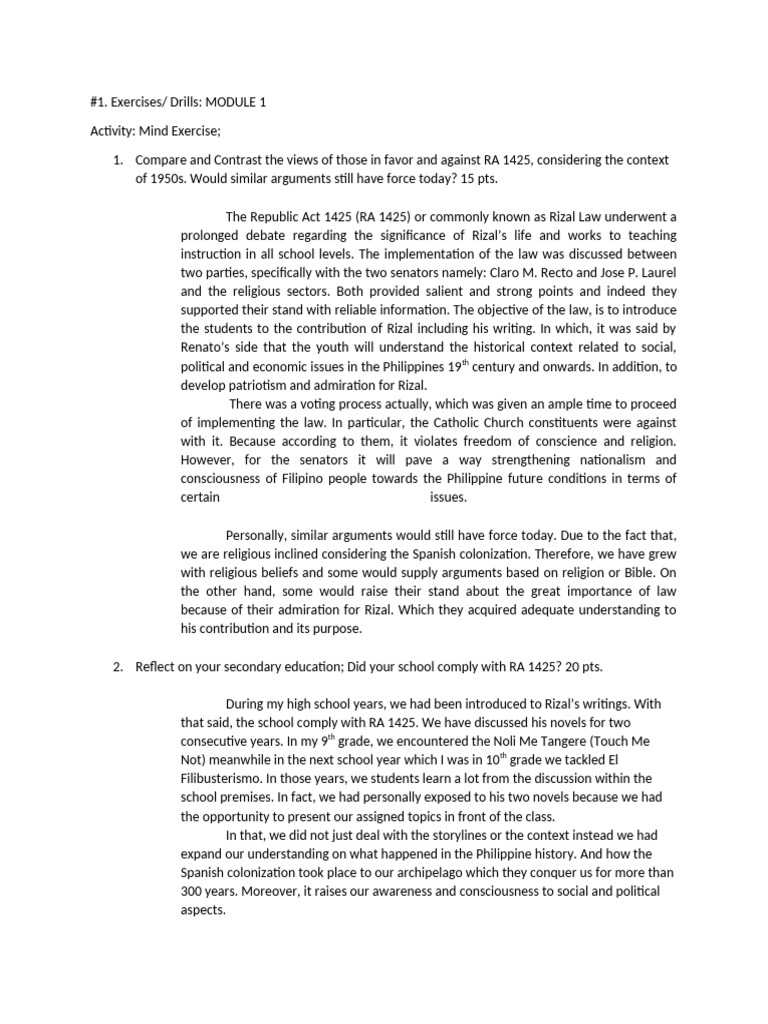 GEM 101 - Module 1 Activity | PDF