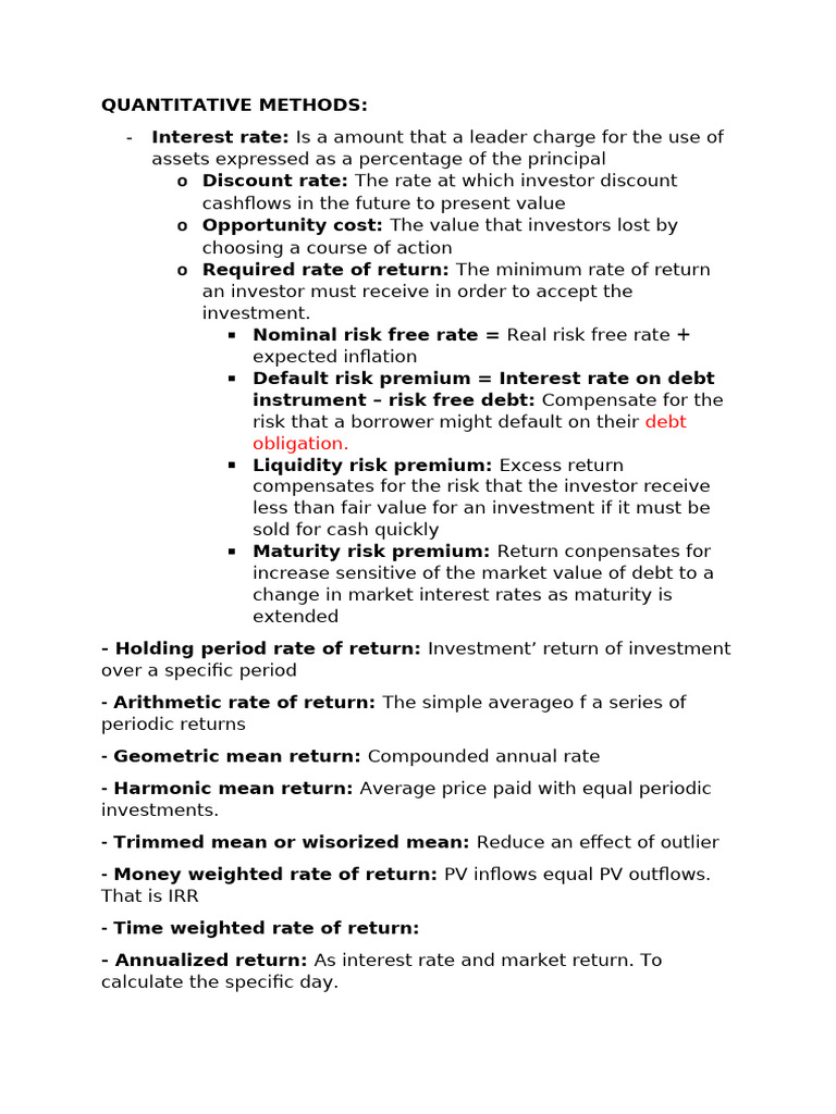 Quantitative Methods | PDF