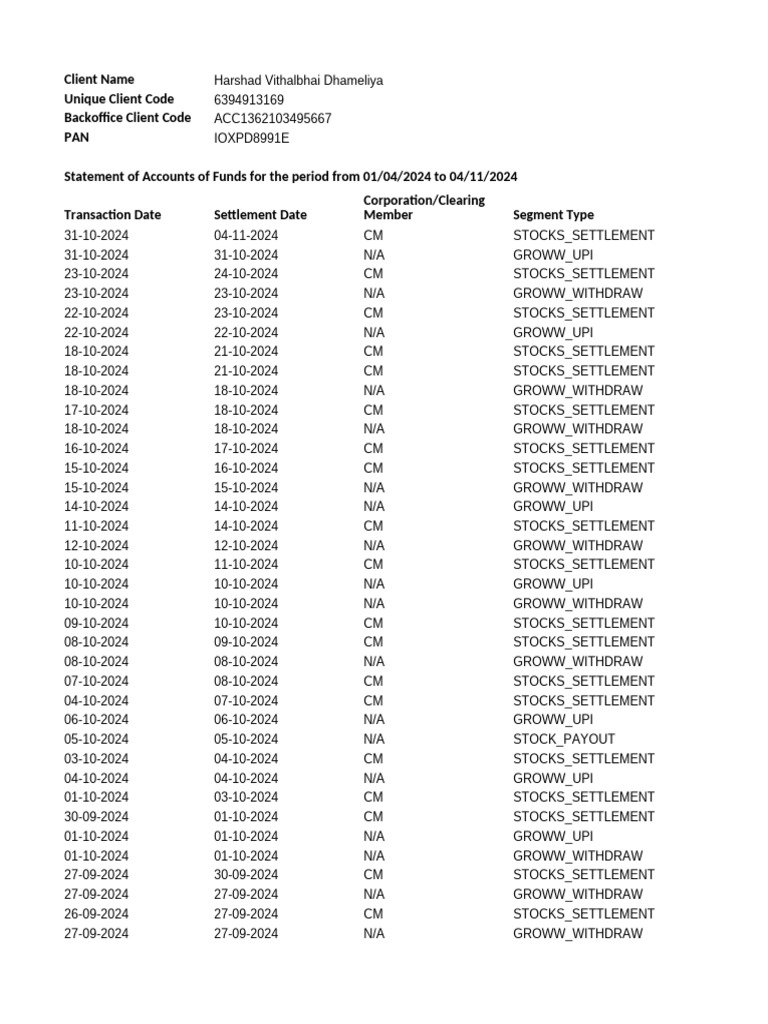 Groww Balance Statement 6394913169 2024-04-01 2024-11-04 1730790661477 ...