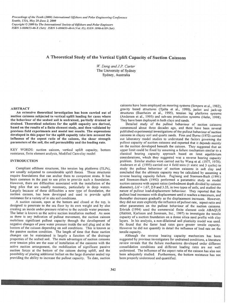 Deng and Carter 2000 A Theoretical Study of The Vertical Uplift ...