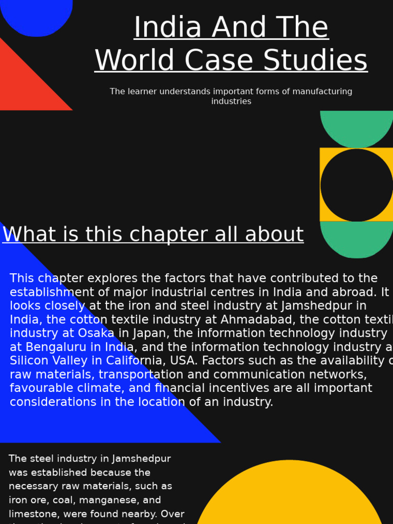 Industrial Hubs: India and Global Case Studies | PDF | Textiles ...