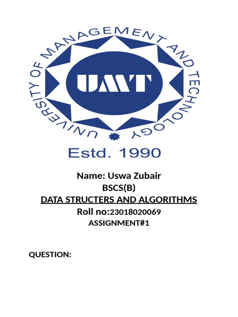 Dsa Assignment#01 | PDF | Computers | Technology & Engineering