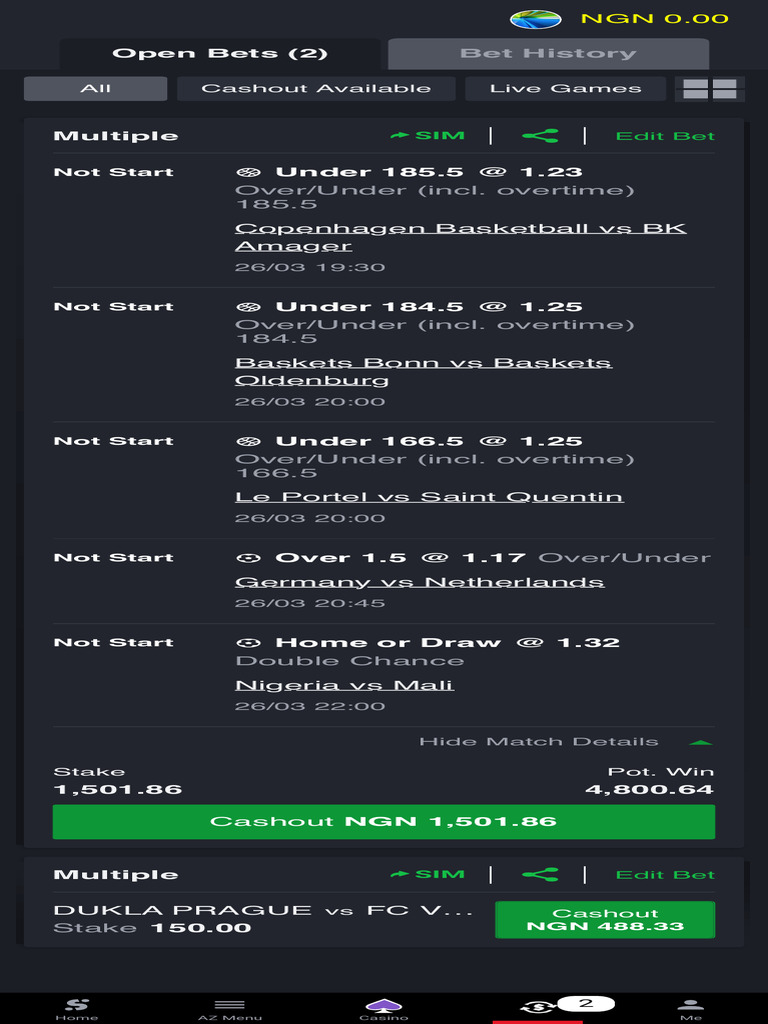 Open Bets SportyBet | PDF