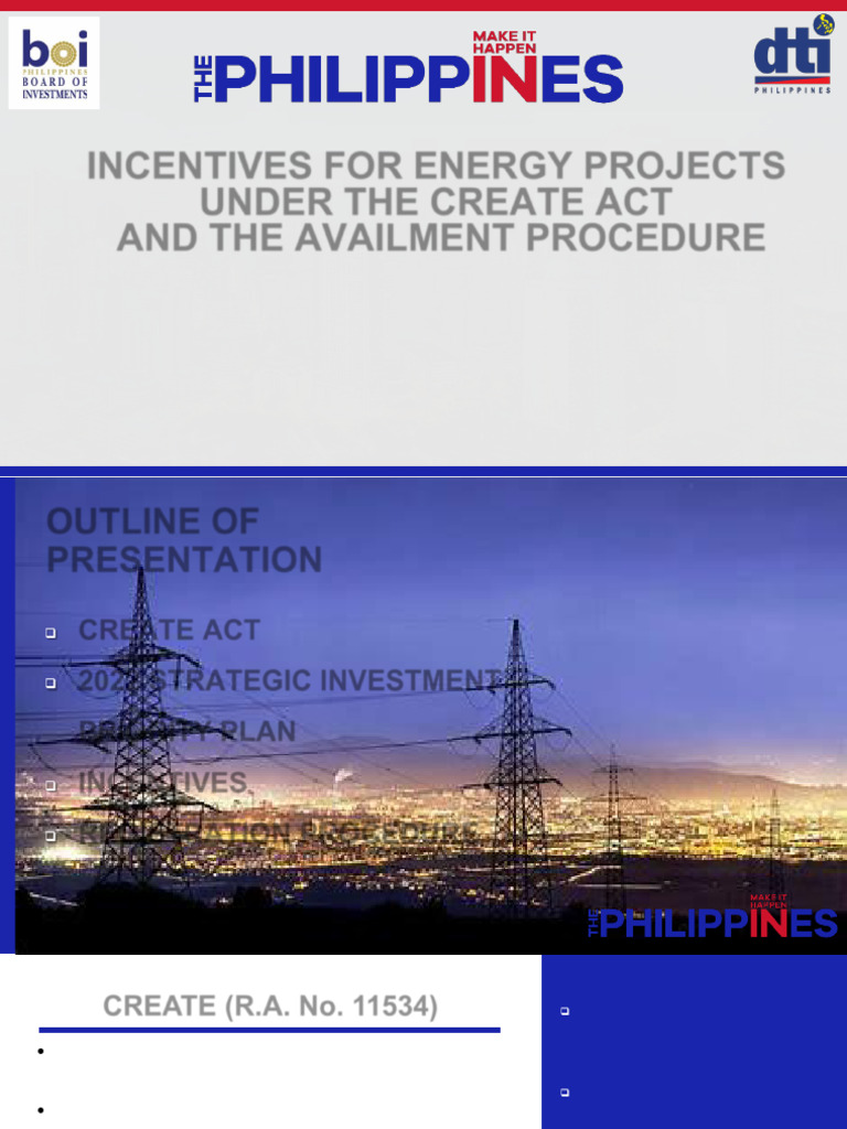 04 - BOI - Incentives For Energy Projects | PDF | Tax Deduction | Expense