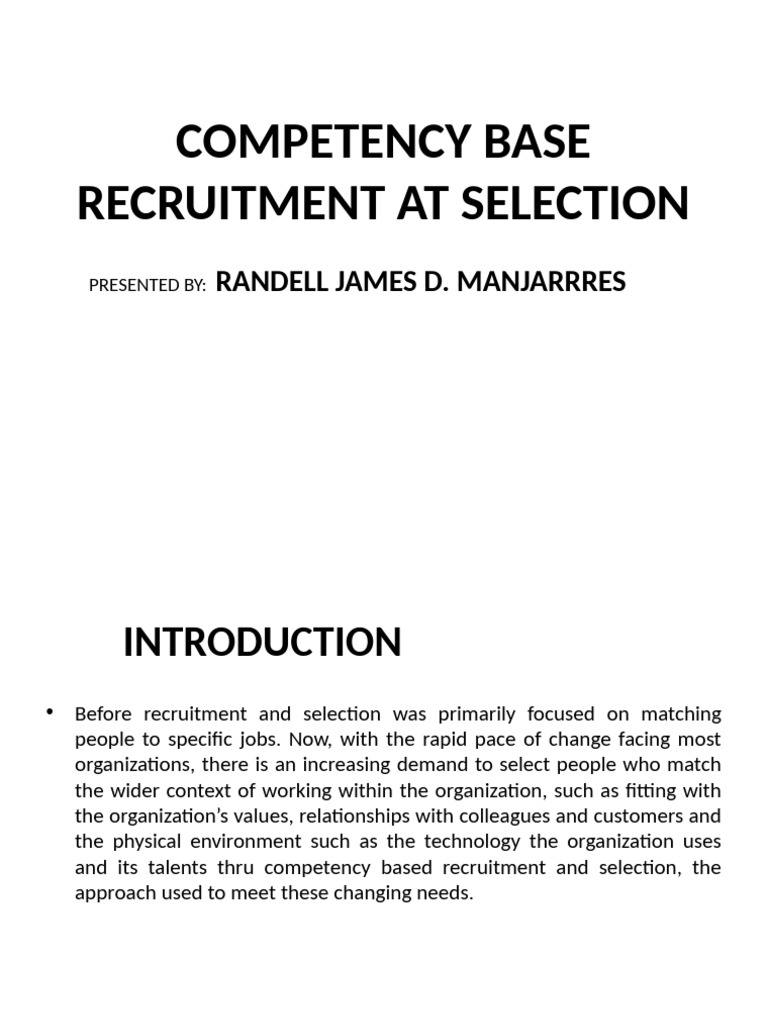 Competency-Based Recruitment Strategies | PDF | Job Interview | Recruitment