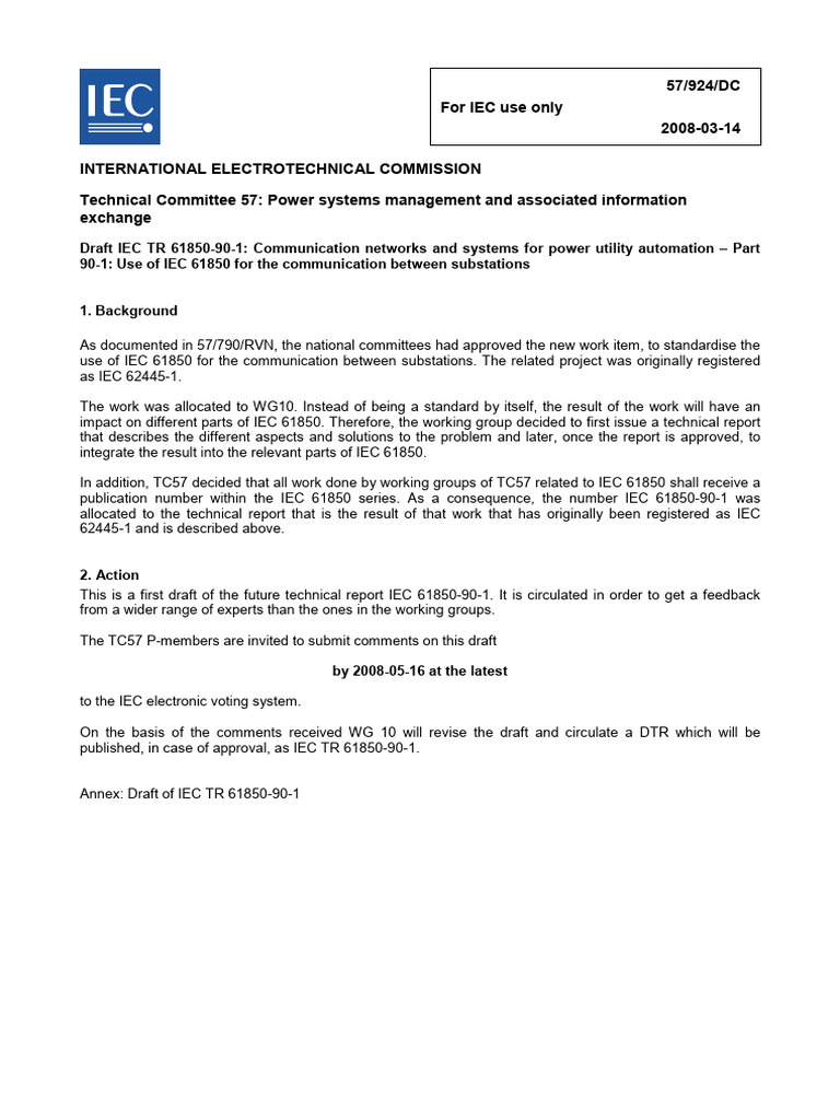 IEC 61850-90-1 - SS-SS - cd924 | PDF | Relay | International ...