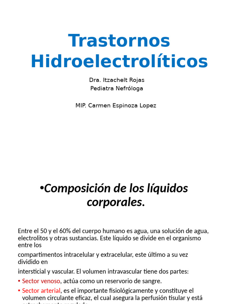 Trastornos-Hidroelectroliticos PEDIA. | PDF | Sodio | Especialidades Medicas