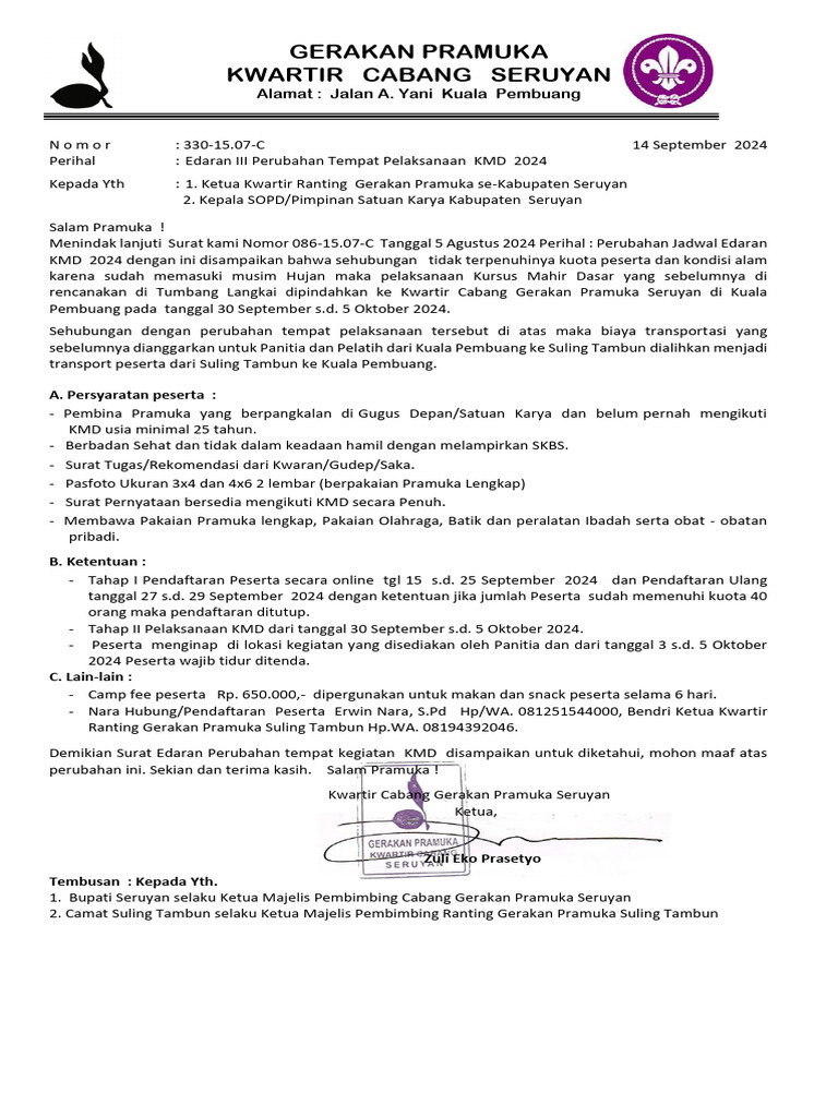 Surat Edaran KMD 2024 | PDF