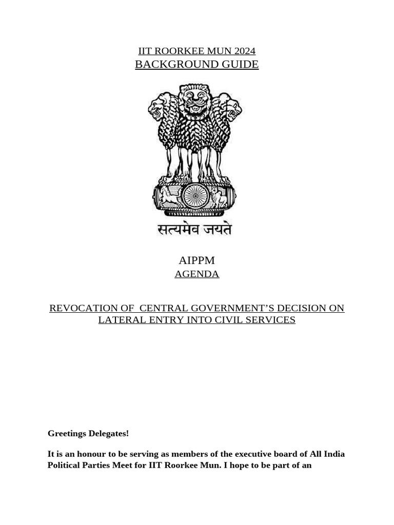 IIT ROORKEE MUN 2024 | PDF | Recruitment | Civil Service