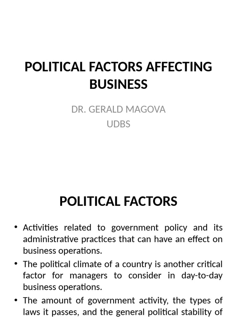 Lecture 1 - Political Factors Affecting Business | PDF | Bribery ...