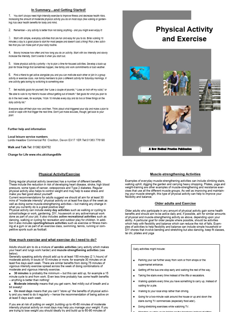 Physical Activity and Exercise: in Summary and Getting Started! | PDF ...