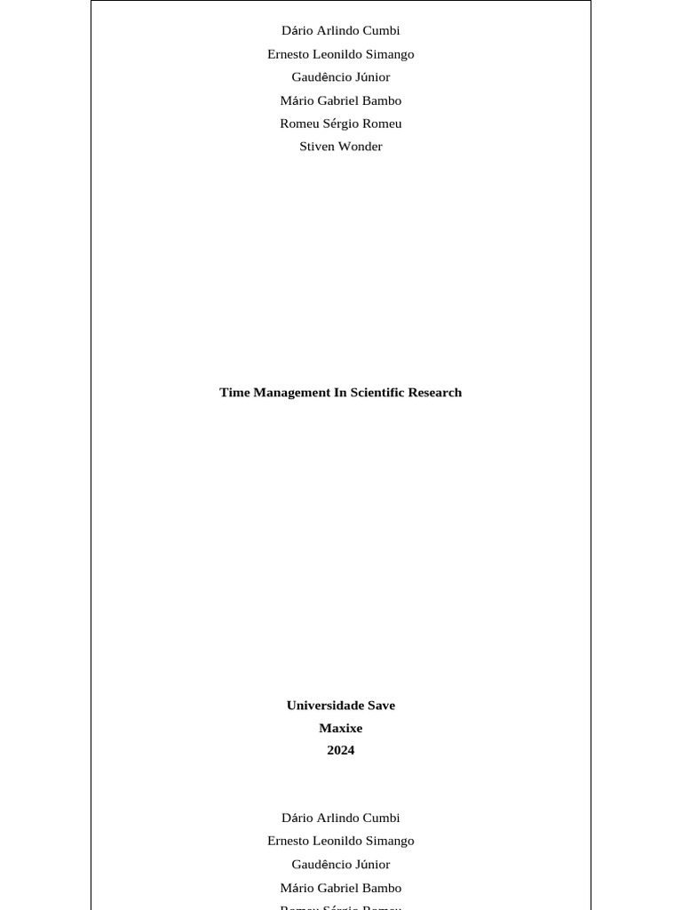 Time Management in Scientific Research-1 | PDF | Time Management ...