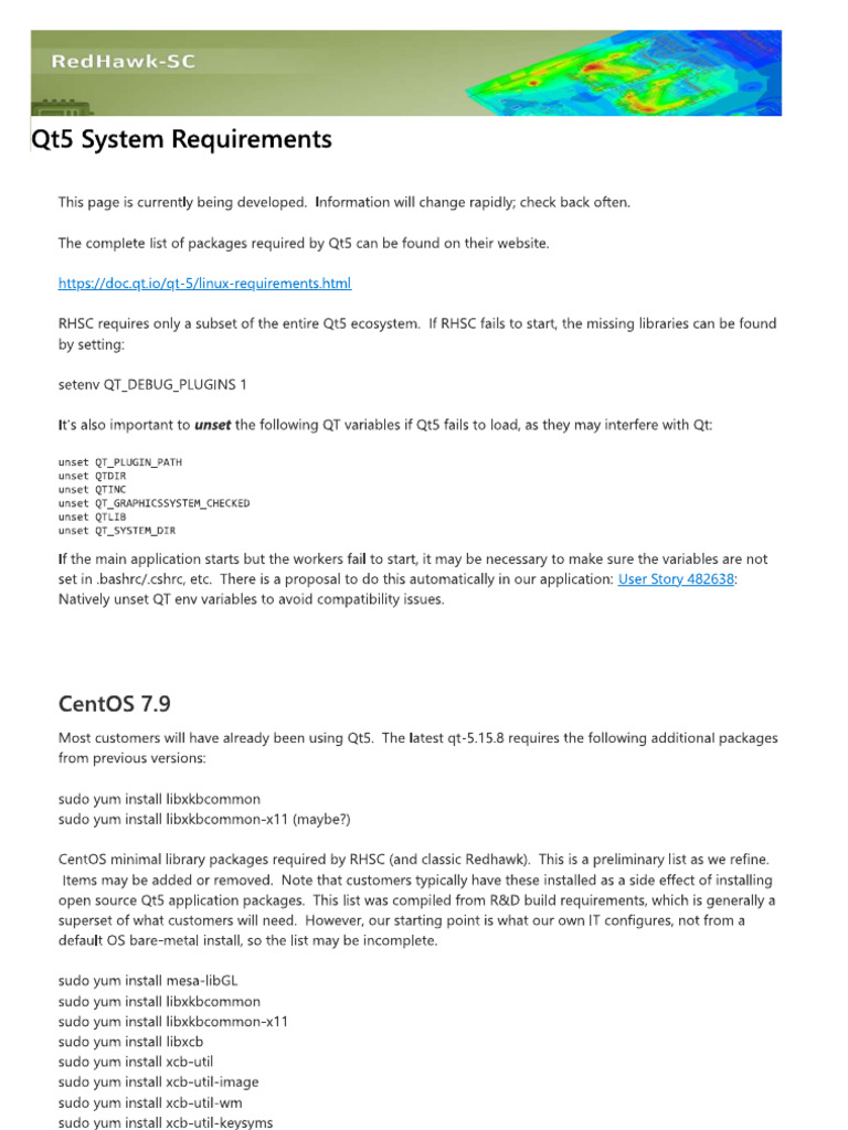 Qt5 Requirements For RHSC 22R2 | PDF