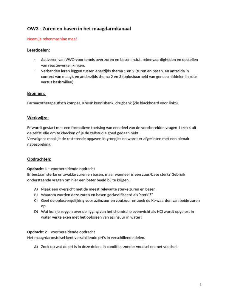 OW3 Cursusmateriaal | PDF